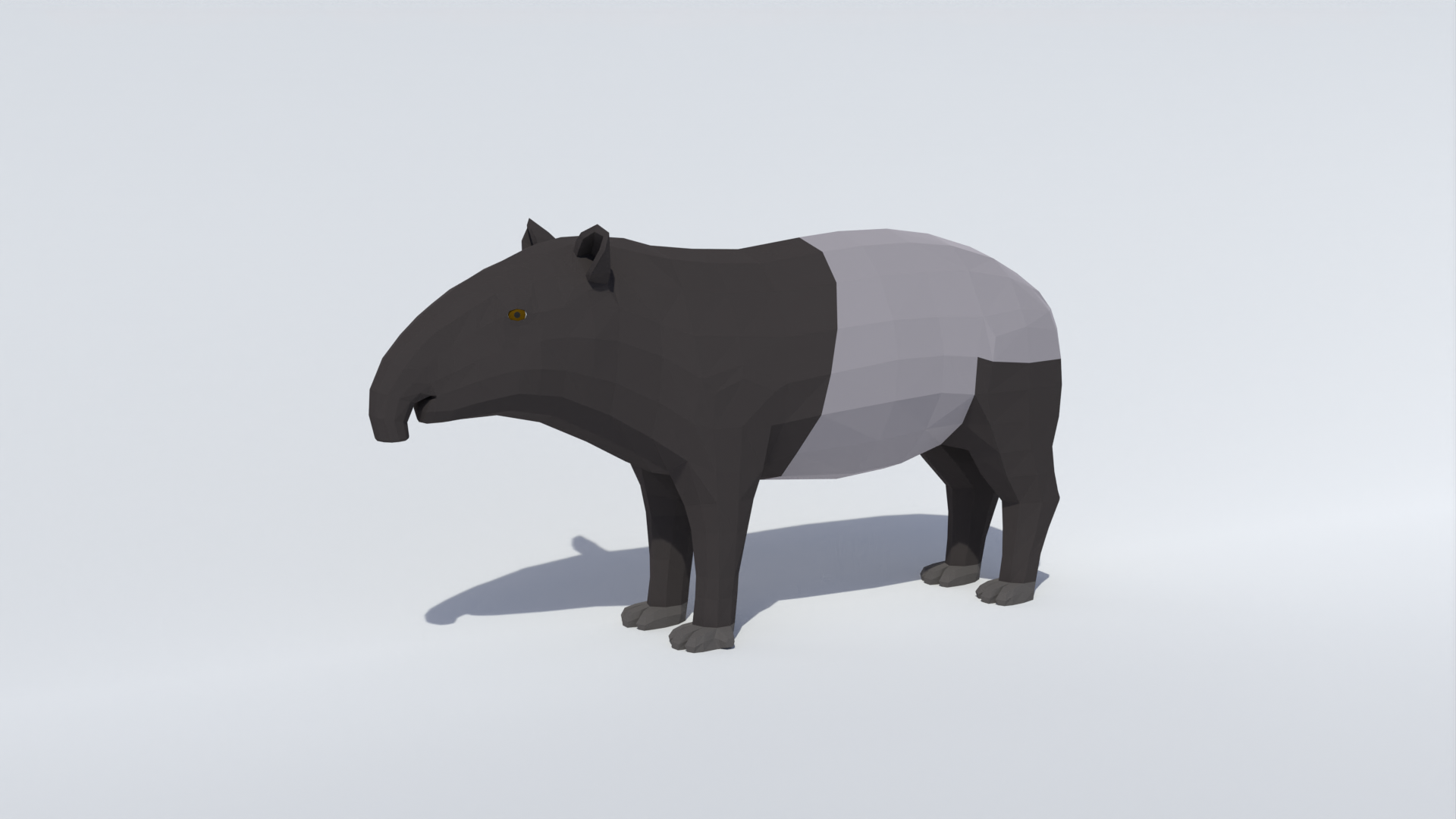 Low Poly Tapir | Mammals models | BlenderKit