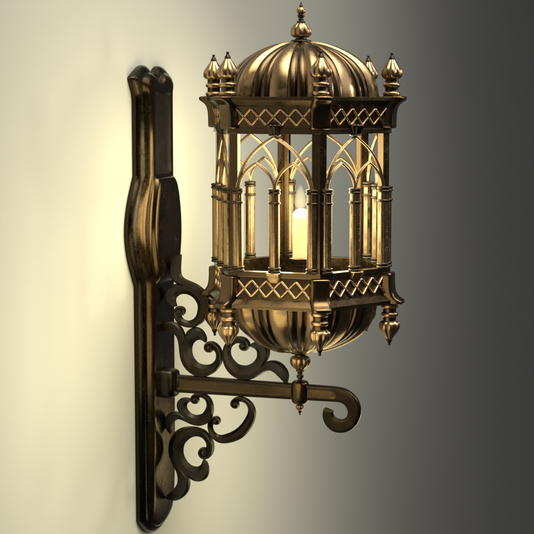 Gothic Wall Candle Lamp | Wall Light models | BlenderKit
