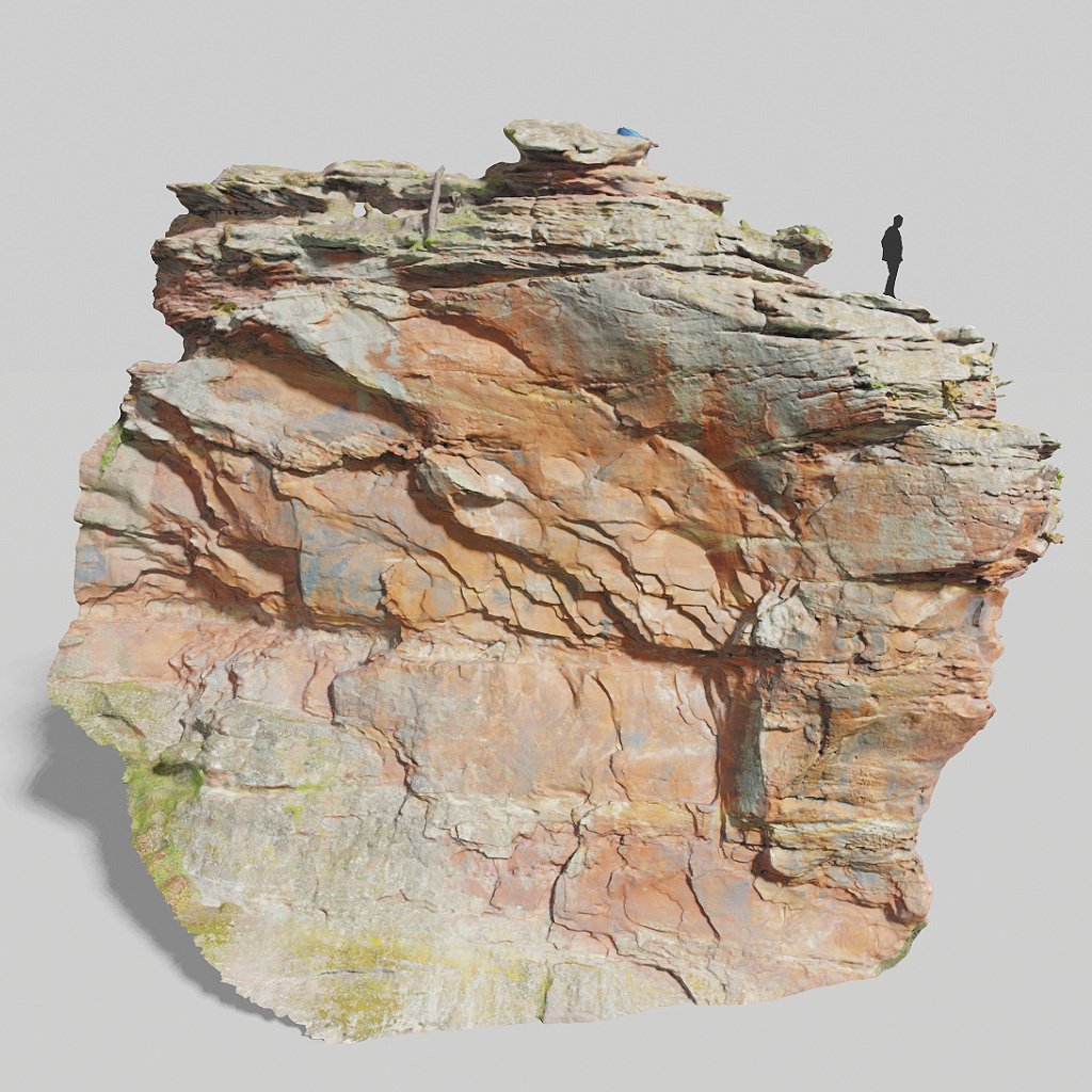 Huge Sandstone Cliff PBR Scan 03 | Environment Elements models | BlenderKit