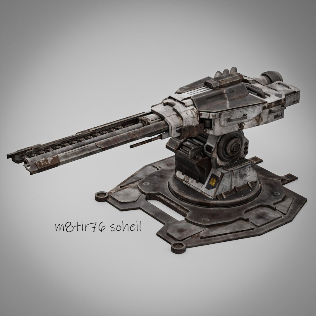 Railgun - Rusty | Sci-Fi Weapons models | BlenderKit