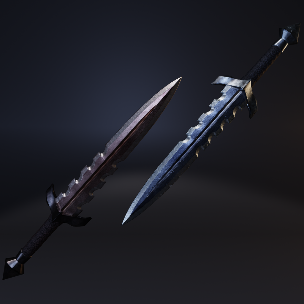 Serrated Warblade(Blue) | Weapons & Armors models | BlenderKit