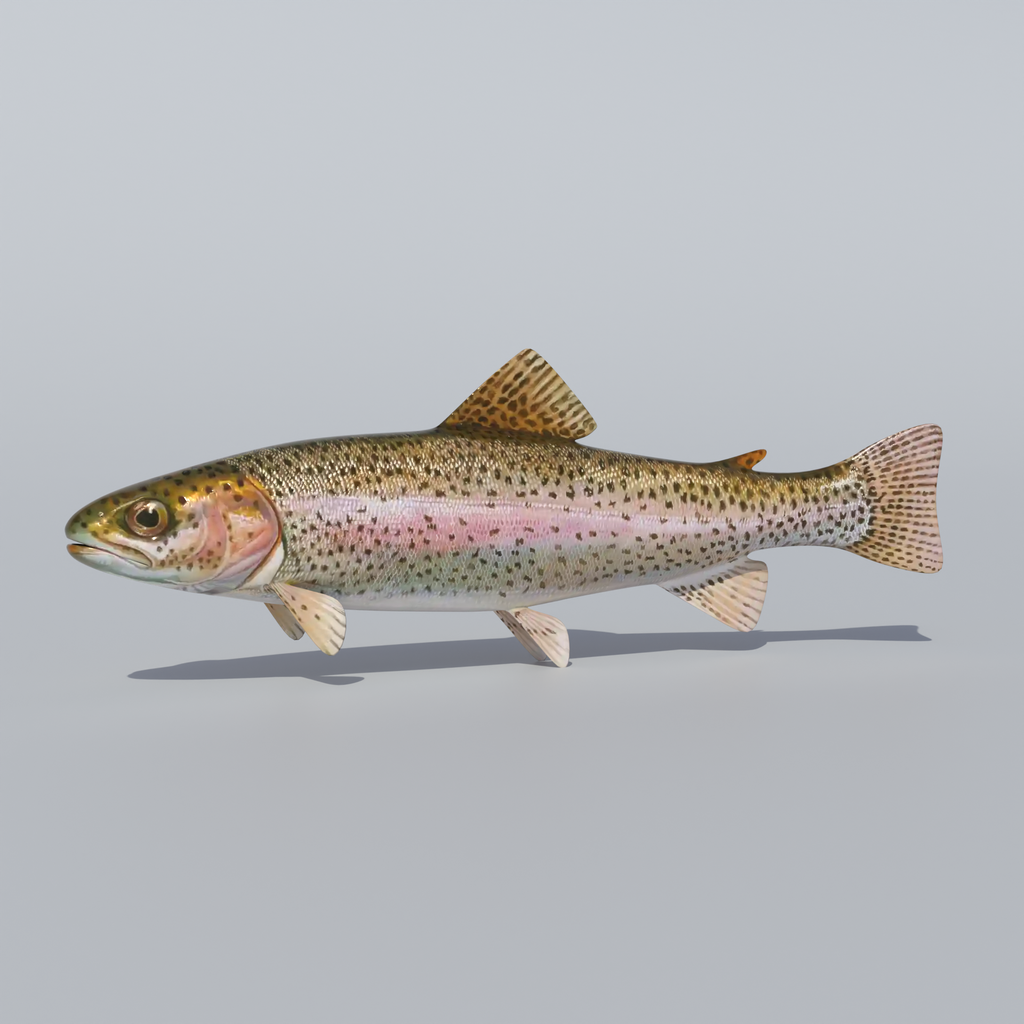 Trout Animated | Fish models | BlenderKit