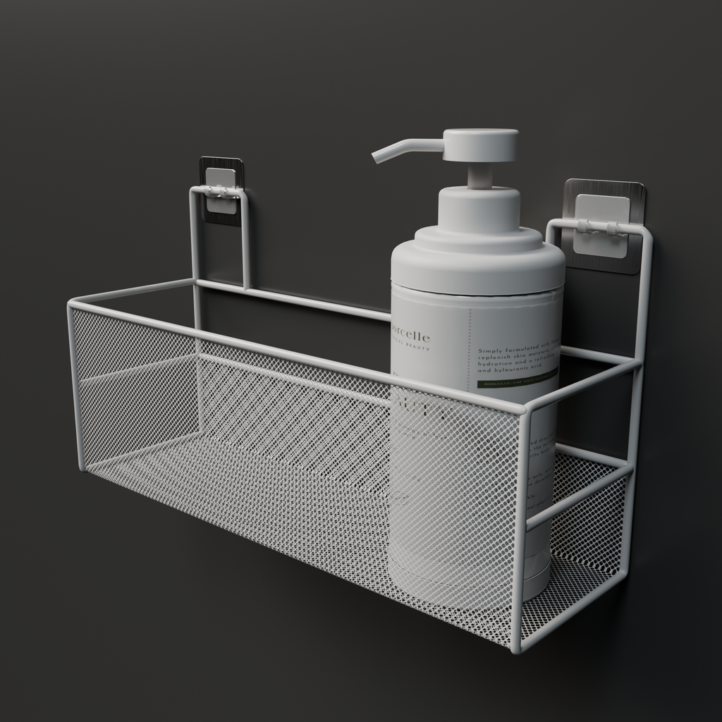 White Shampoo Rack | Bathroom Accessories models | BlenderKit