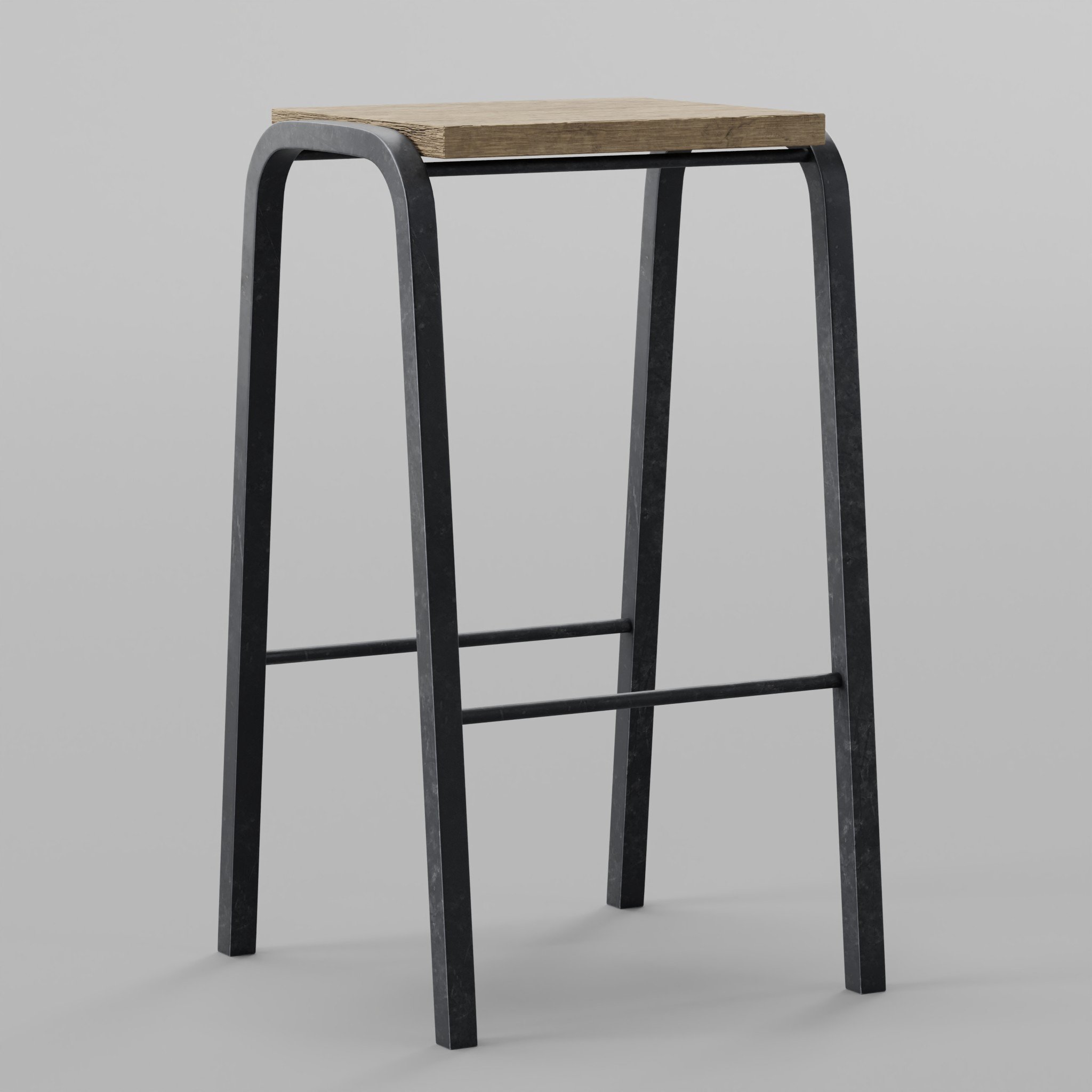 Wooden Top Stool | FREE Tables models | BlenderKit