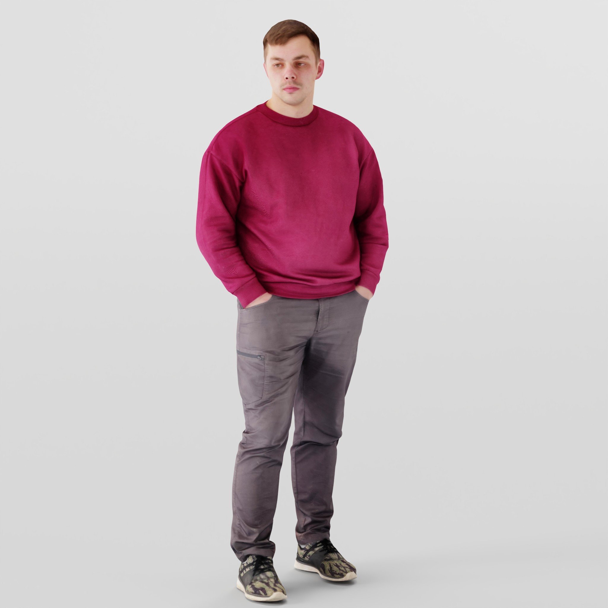 Guy in a Wine Jumper | Men models | BlenderKit