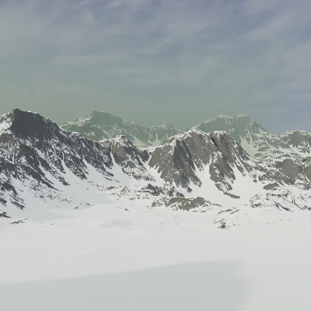BlenderKit | Download the Snow mountain scene