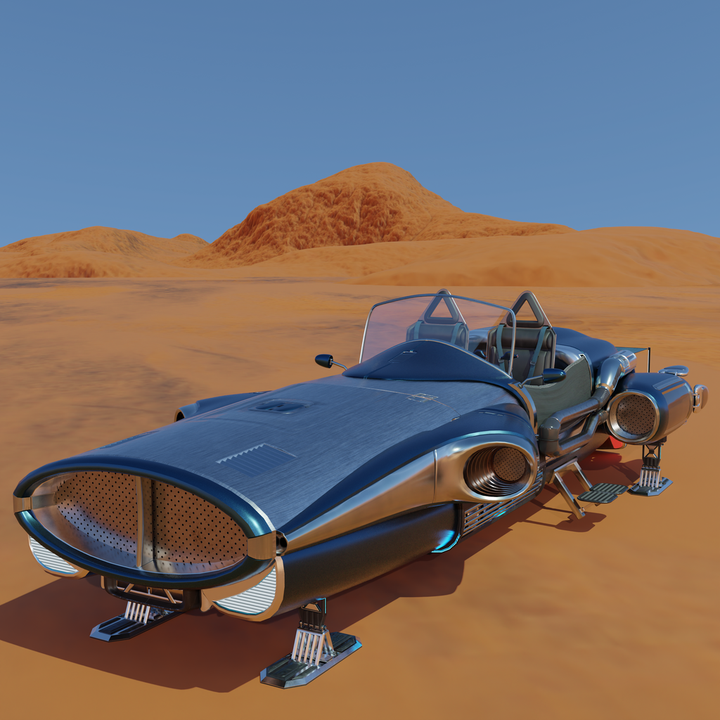 Futuristic Cabrio Speeder | FREE Spacecraft models | BlenderKit