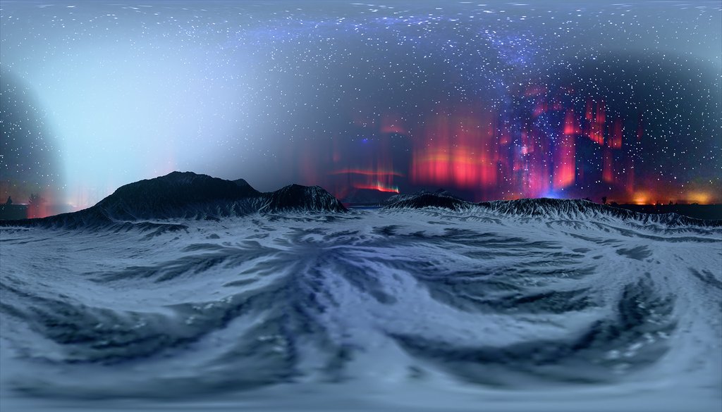 Frozen Galaxy Night | Abstract HDRis | BlenderKit