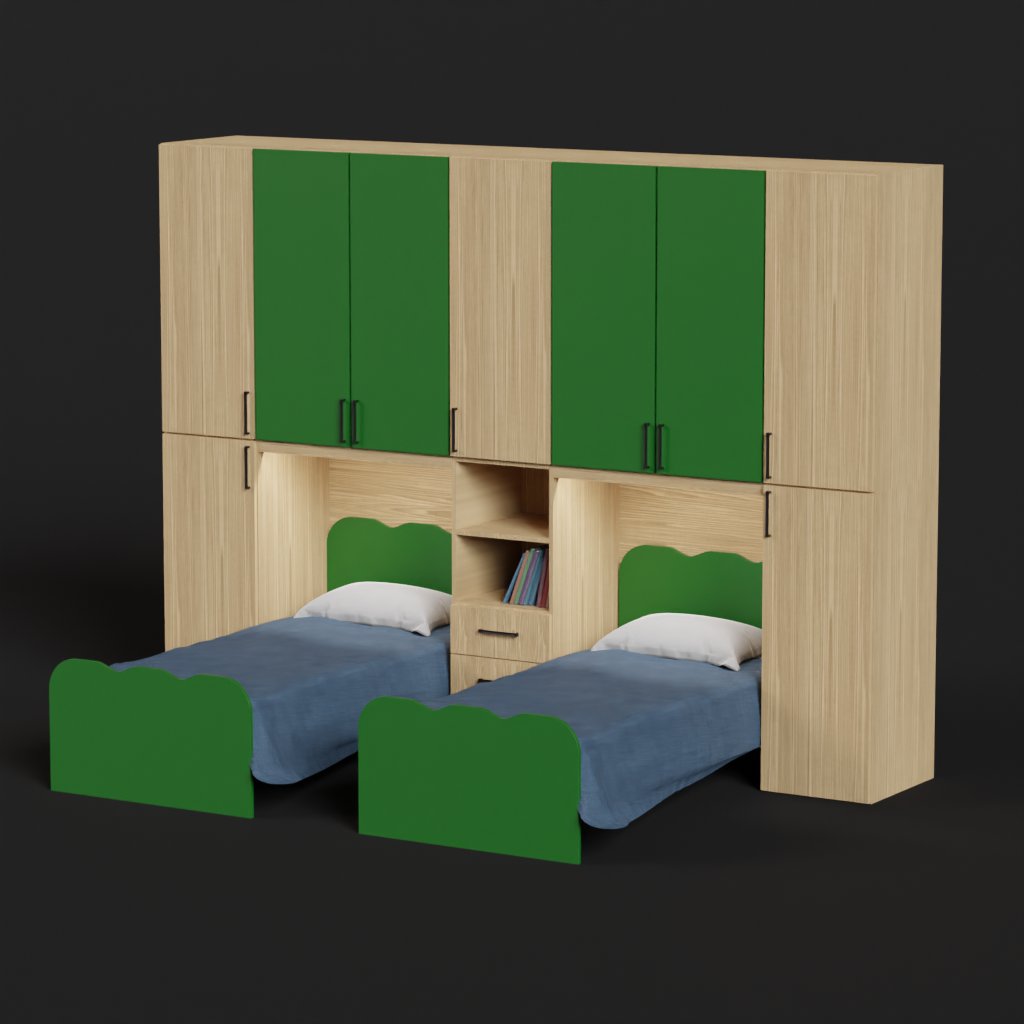 Bridge bed for kids | Beds models | BlenderKit