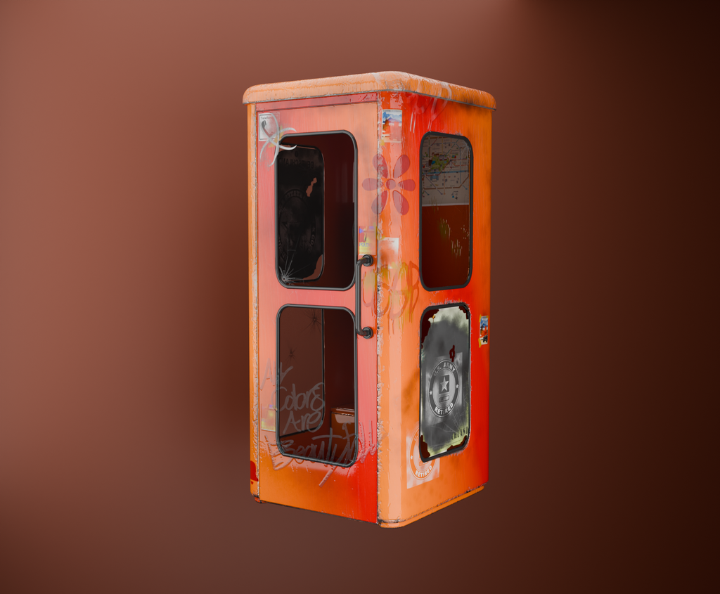 Telephone box | Urban Environment models | BlenderKit