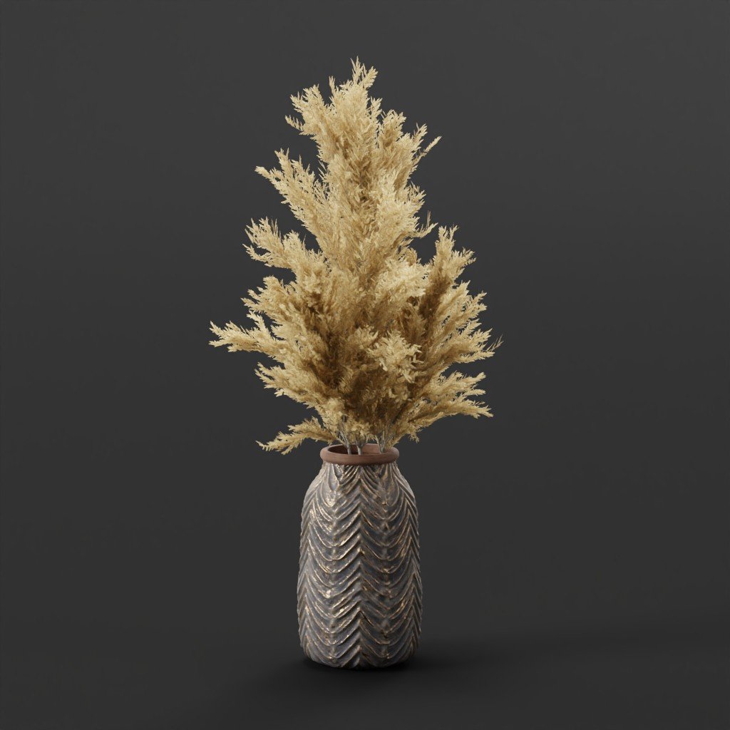 Pot Bush | FREE 3D Vase models | BlenderKit