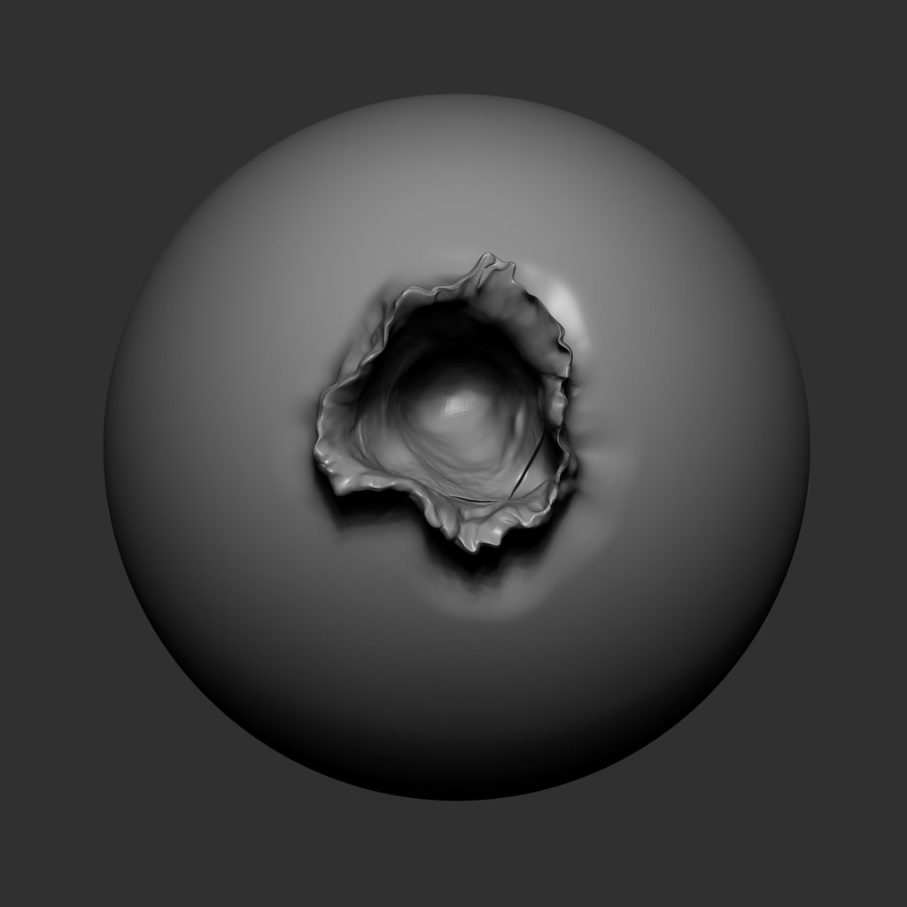 NS Metal Damage Bullet Impact Hole | metal brushes | BlenderKit