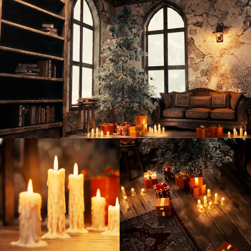 Abandoned Christmas Interior | Interior scenes | BlenderKit