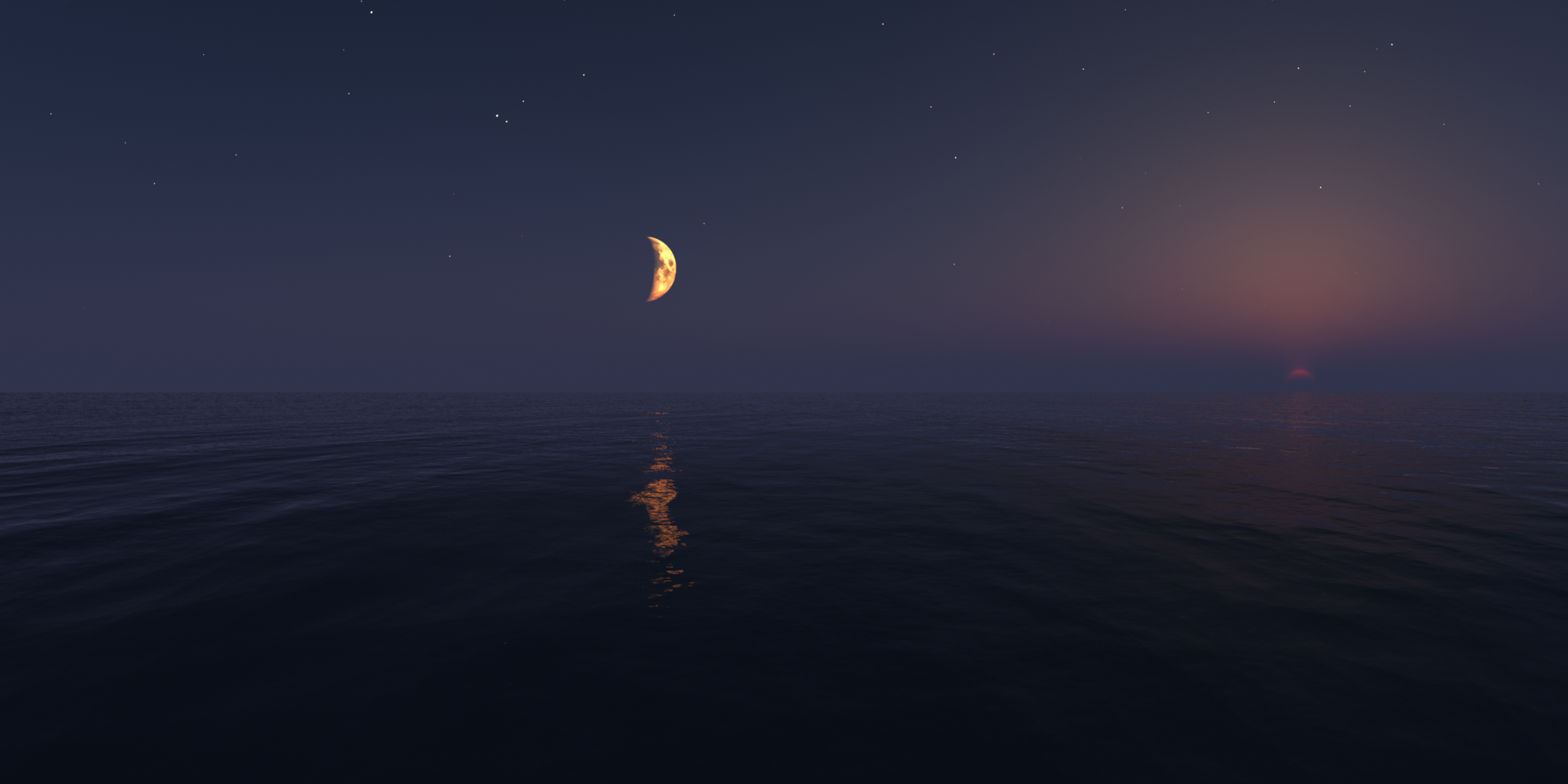 Twilight with Moon Sunset | Nighttime Environments HDRis | BlenderKit