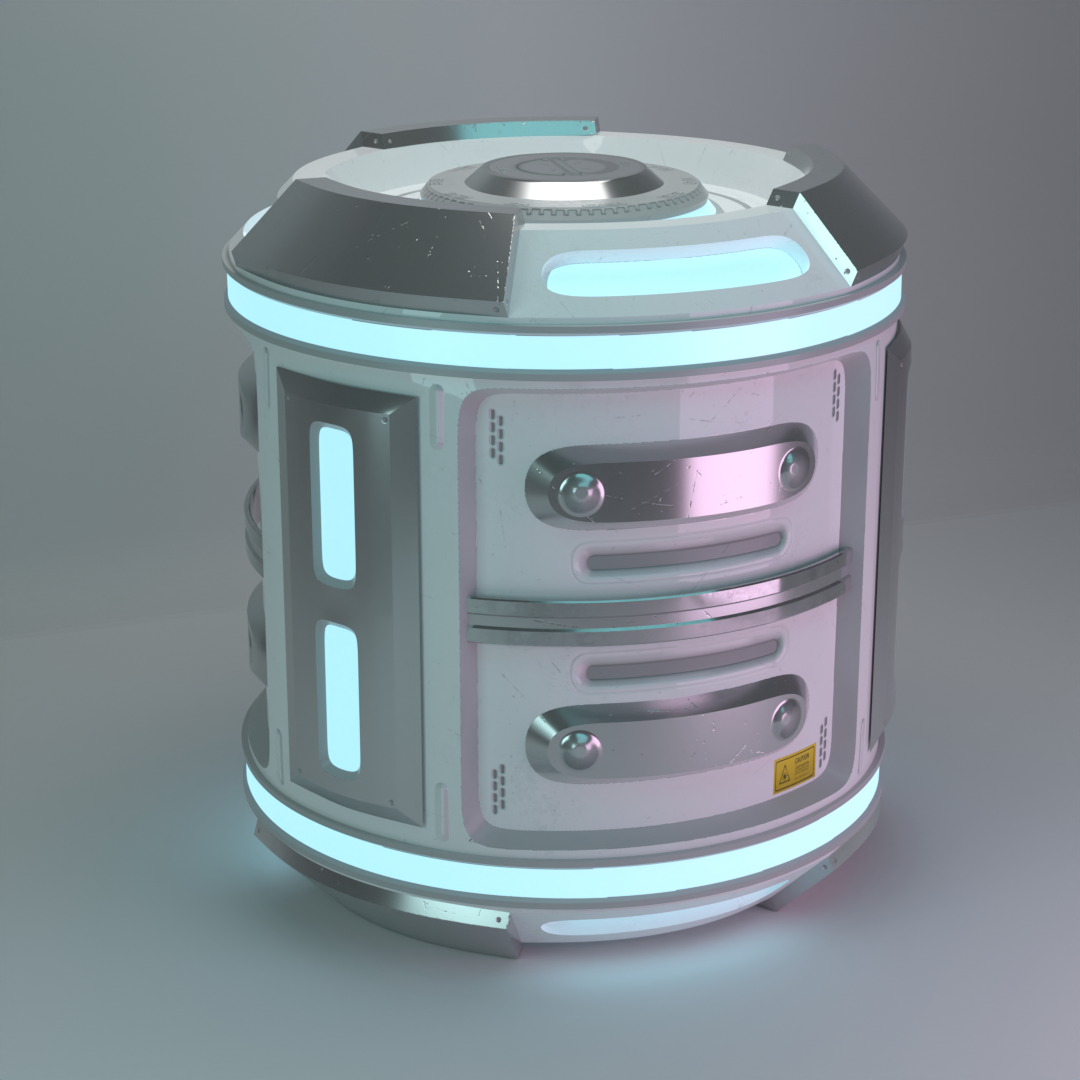 Scifi Barrel Battery Cell | Containers models | BlenderKit