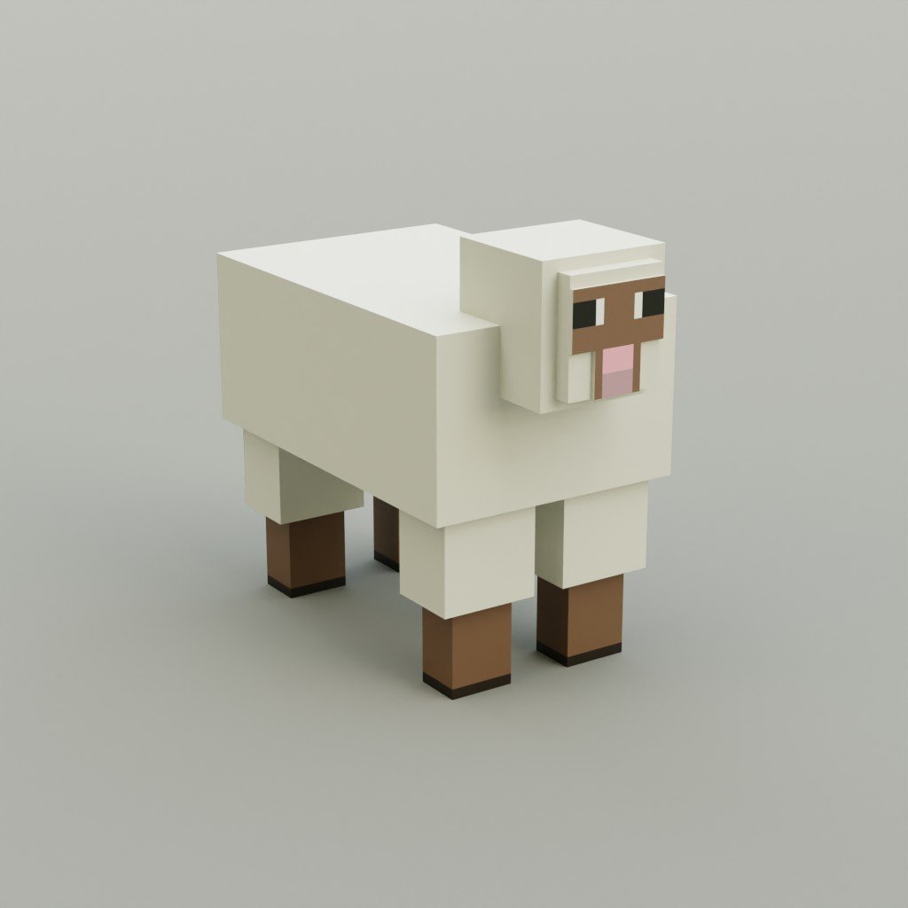 BlenderKit | Download the Minecraft sheep model