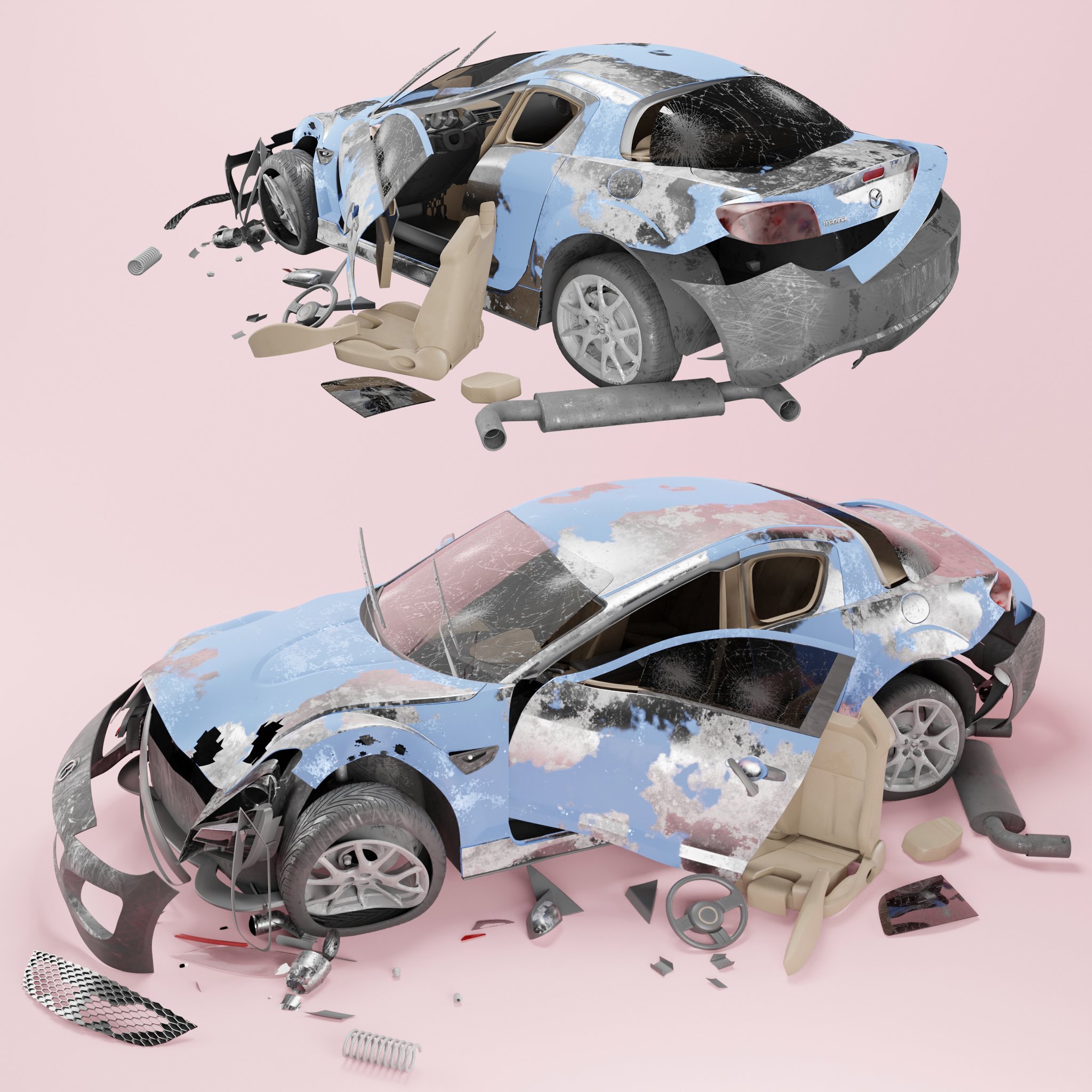 Damaged car | Modern Cars models | BlenderKit
