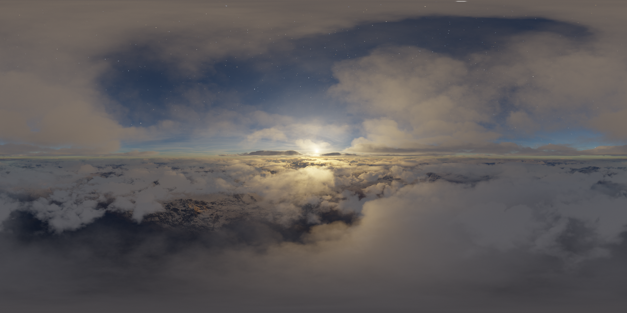 Dramatic Sunset over Clouds & Mountains | FREE Nature HDRis | BlenderKit
