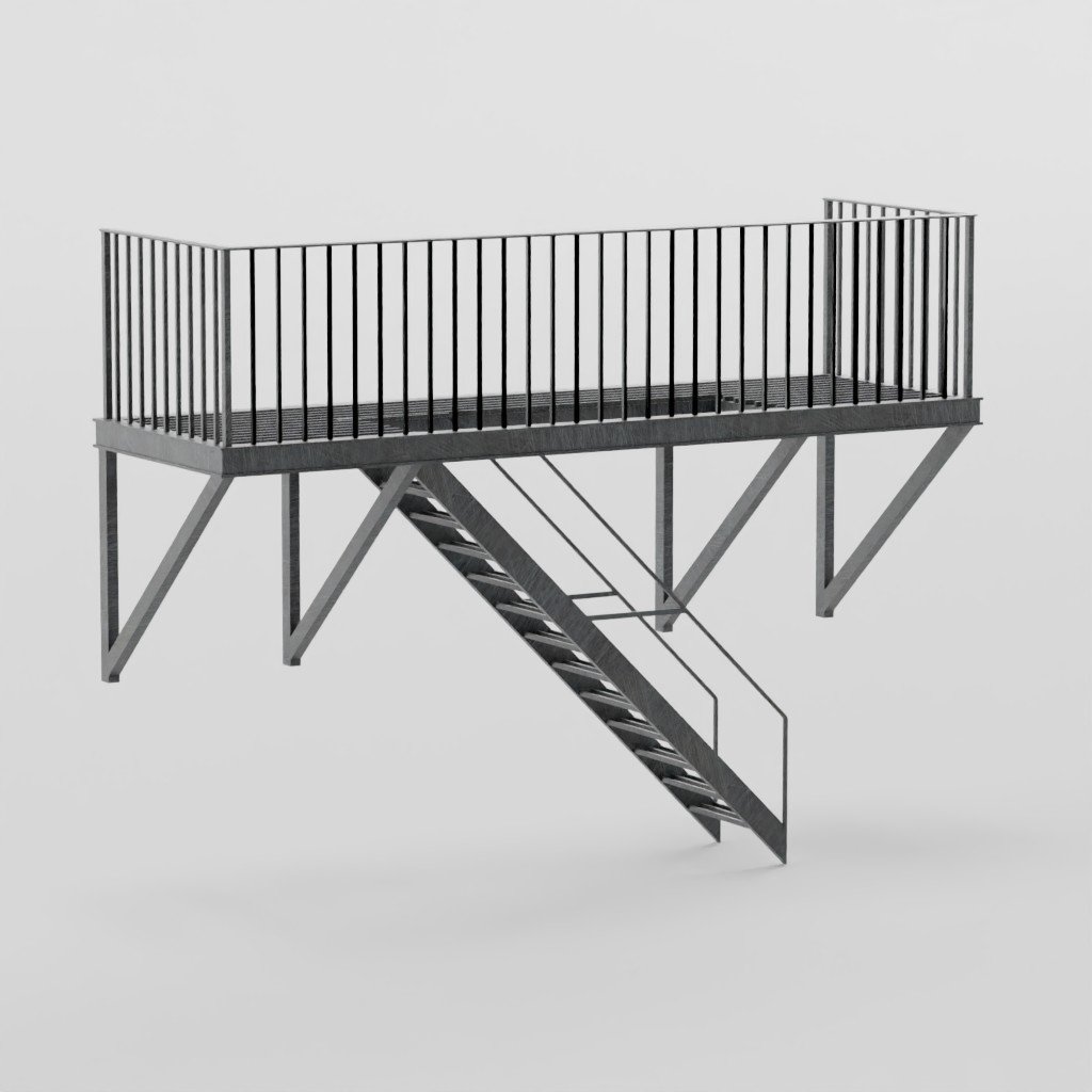 Fire Escape | Stairs models | BlenderKit