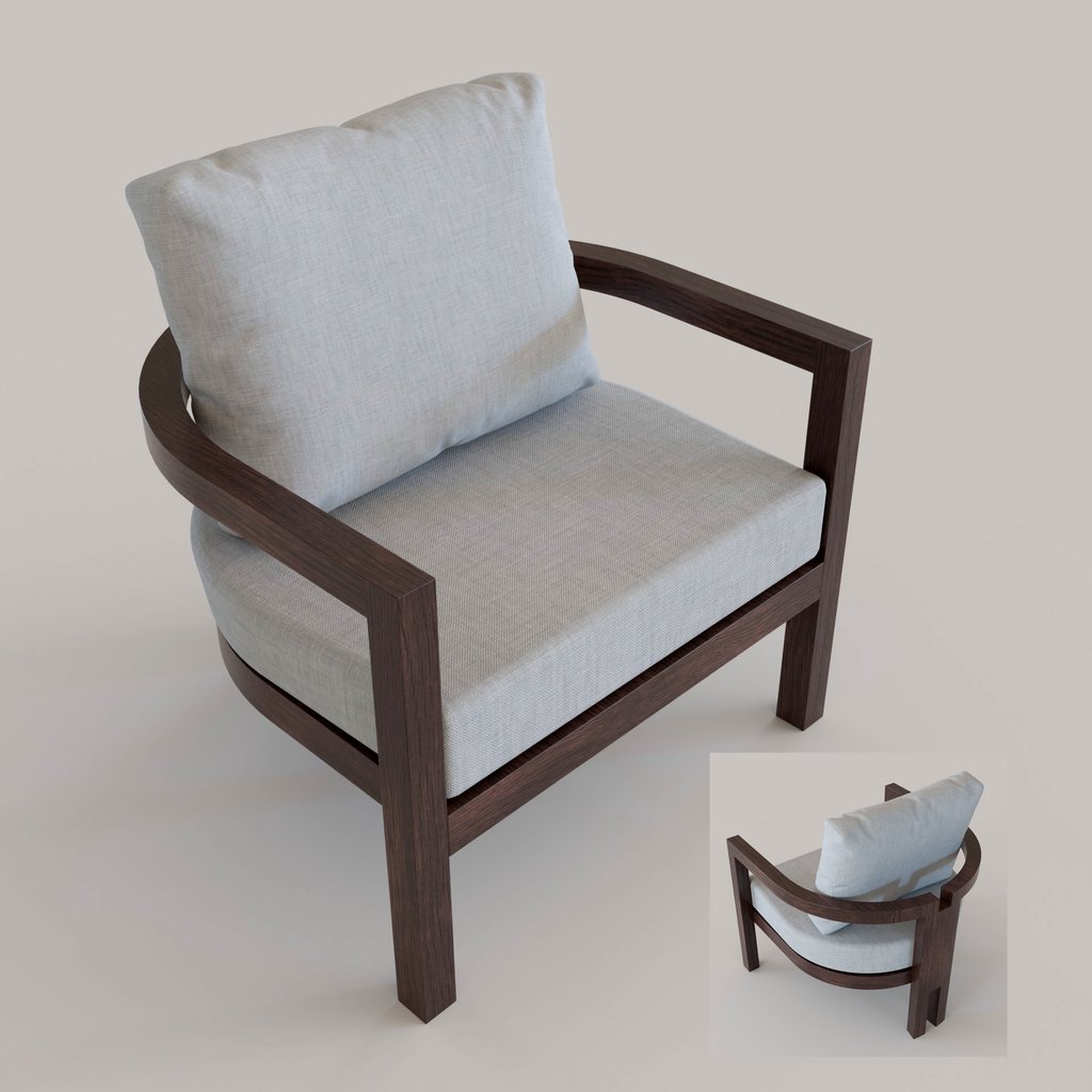 Modern Barrel Back Dining Armchair | Armchairs models | BlenderKit