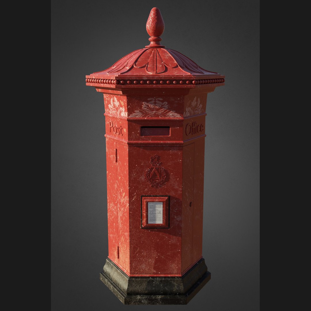 Vintage Victorian Post Box 002 | FREE Urban Environment models | BlenderKit