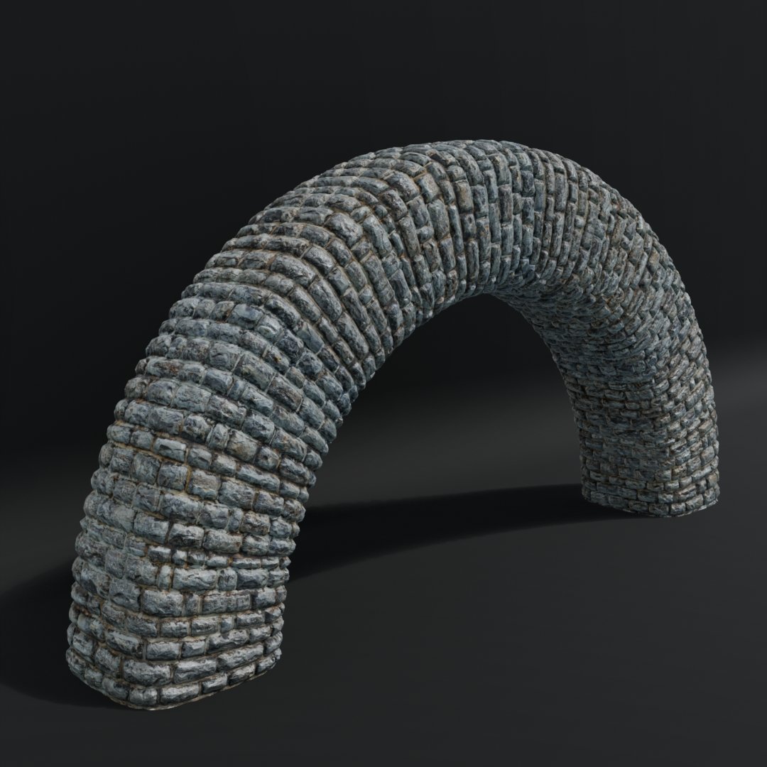 Stone Arch Grey Cobbles | Buildings models | BlenderKit
