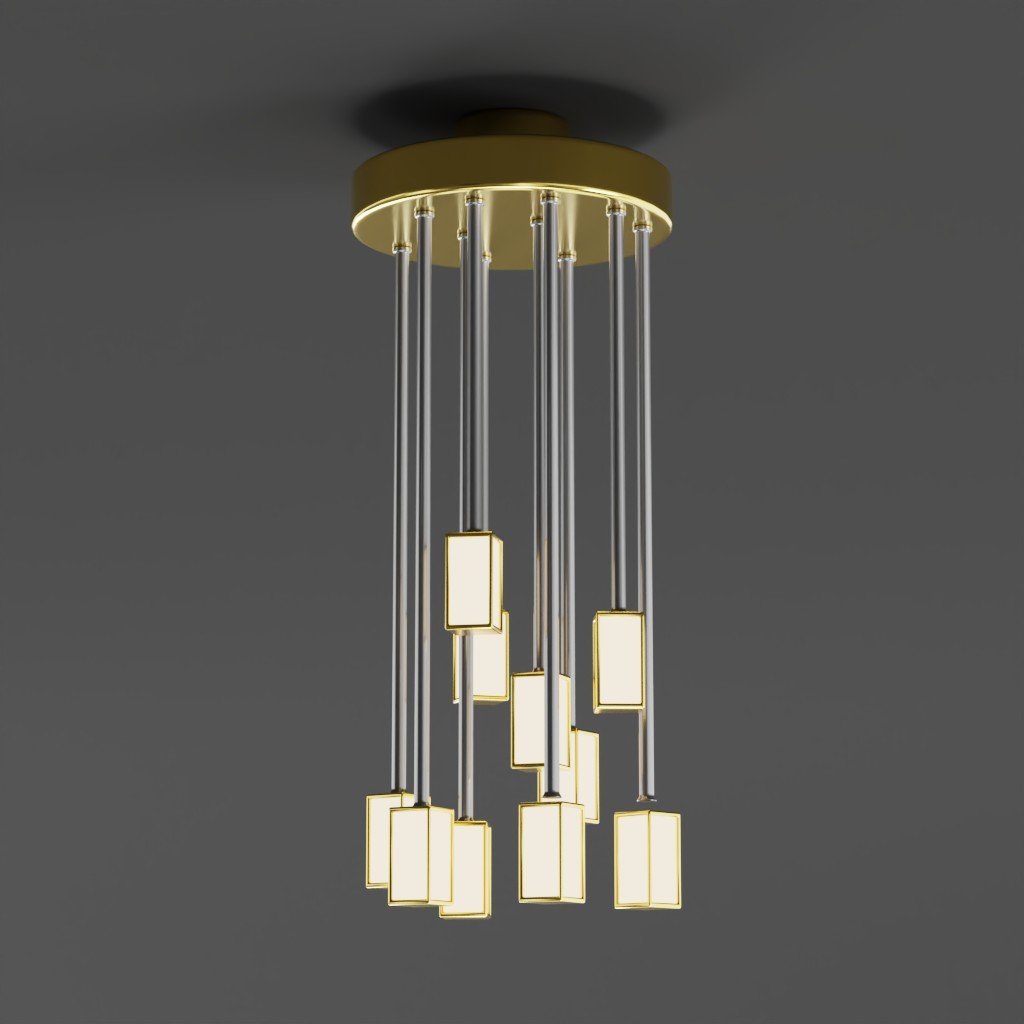 Room Lighting Gold and Silver | Ceiling Lights models | BlenderKit