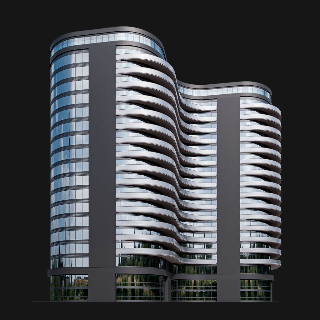 S-Curve Towers | Commercial Buildings models | BlenderKit