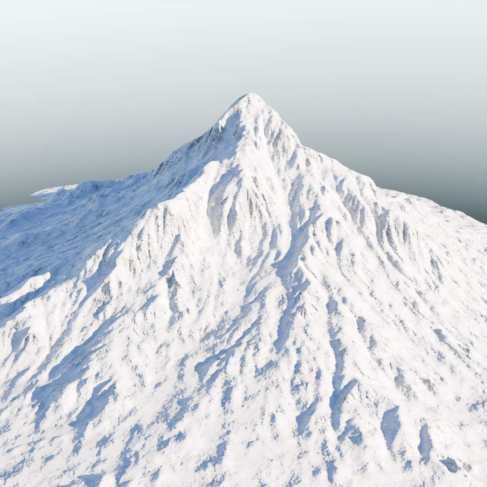 Snowy Mountain Peak | Terrains models | BlenderKit