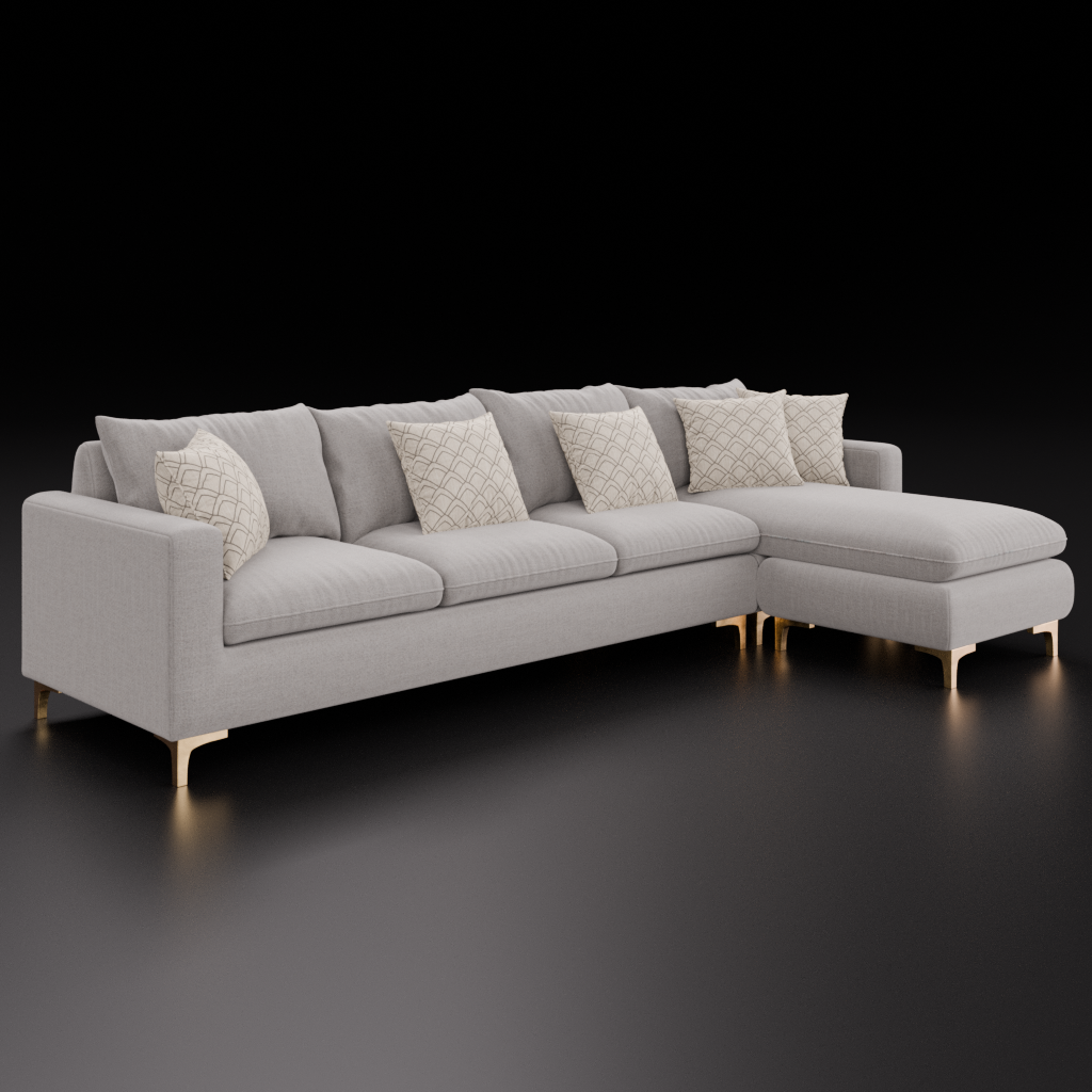 Sofa Naomi Velvet Sectional | Sofas models | BlenderKit