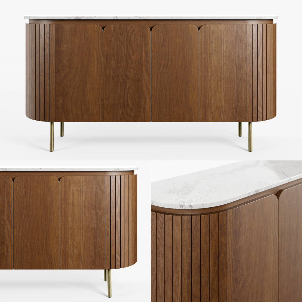 Fluted Wood Sideboard Cabinet | FREE Sideboard & Drawers models ...