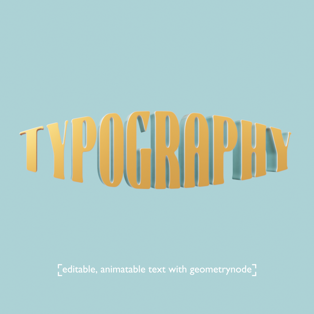 Bulge Typography Geometrynode | Typography scenes | BlenderKit