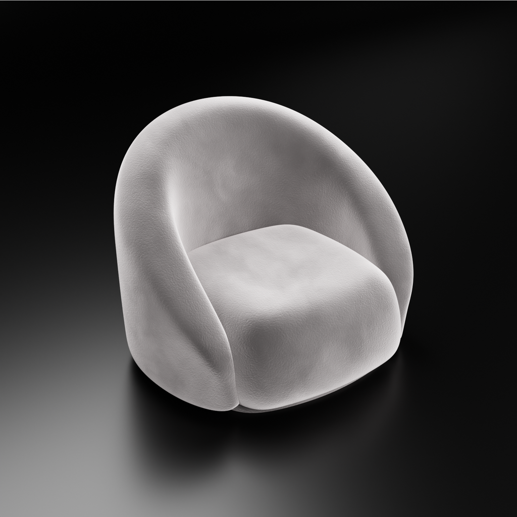 Curved Sofa - White Velvet | FREE Sofas models | BlenderKit