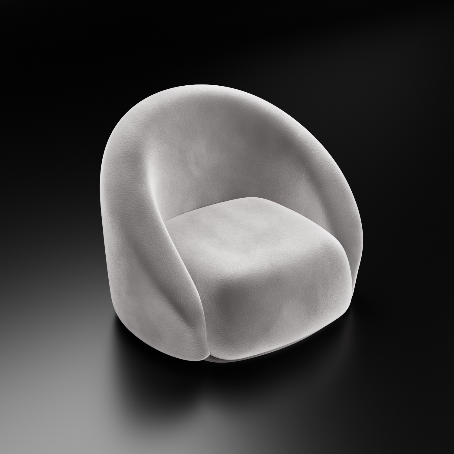 Curved Sofa - White Velvet | FREE Sofas models | BlenderKit