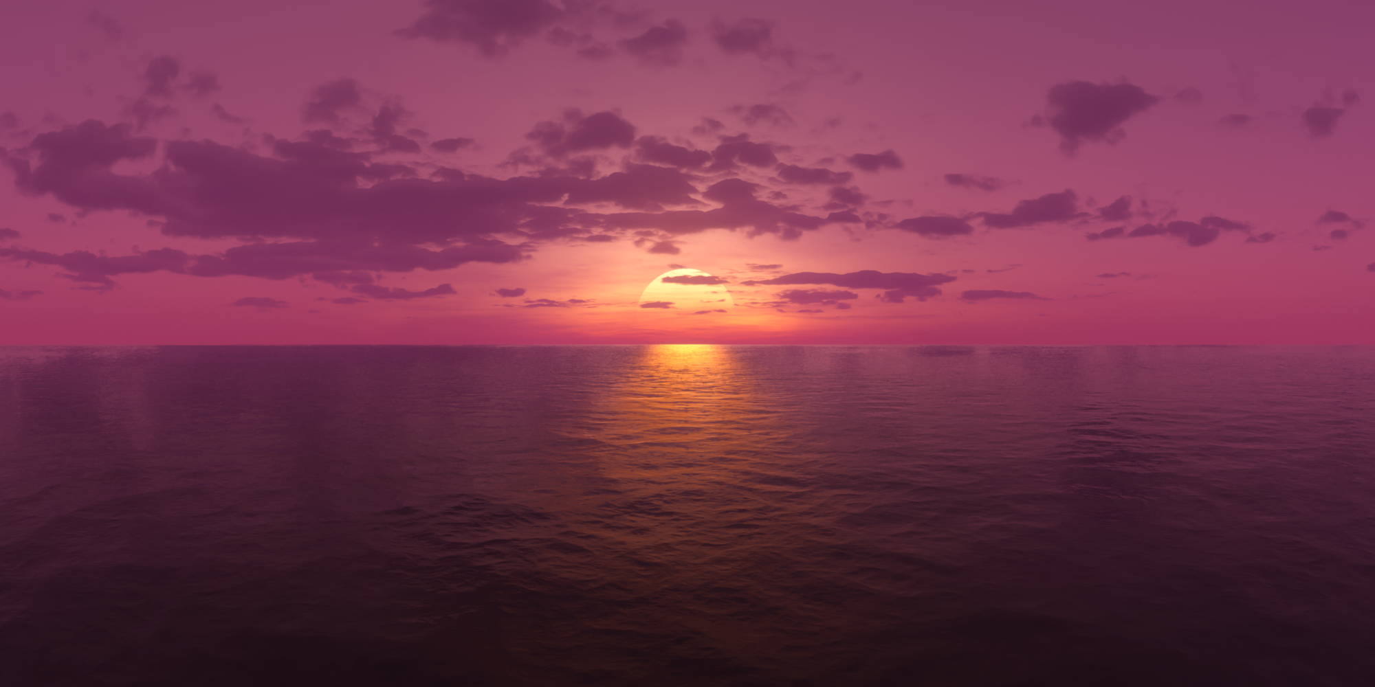 Large Orange Sun Sunset Horizon | Nature HDRis | BlenderKit
