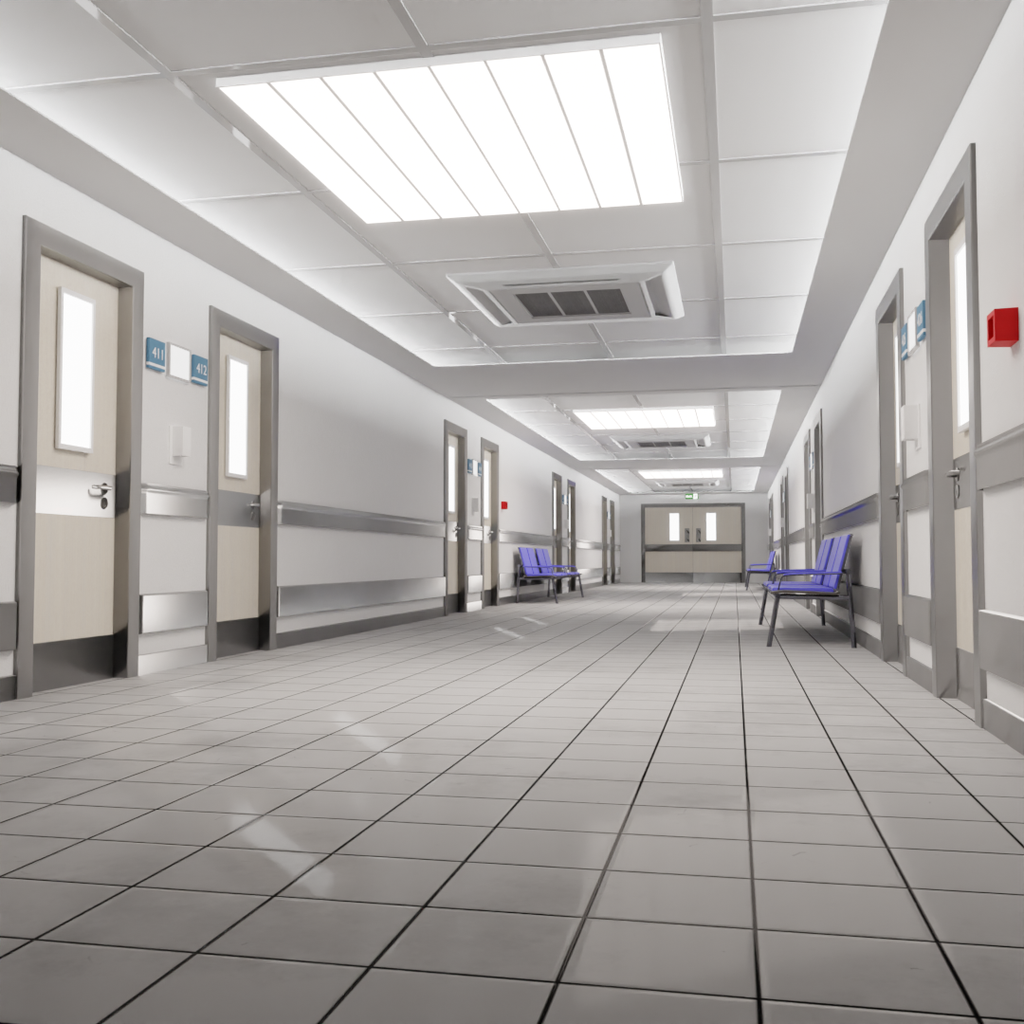 Hospital Hallway | Public scenes | BlenderKit