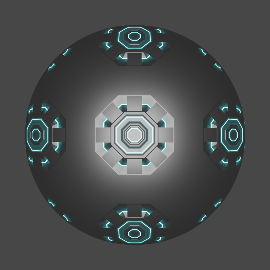 Scifi Octagon Emmisive Decal | FREE tech materials | BlenderKit