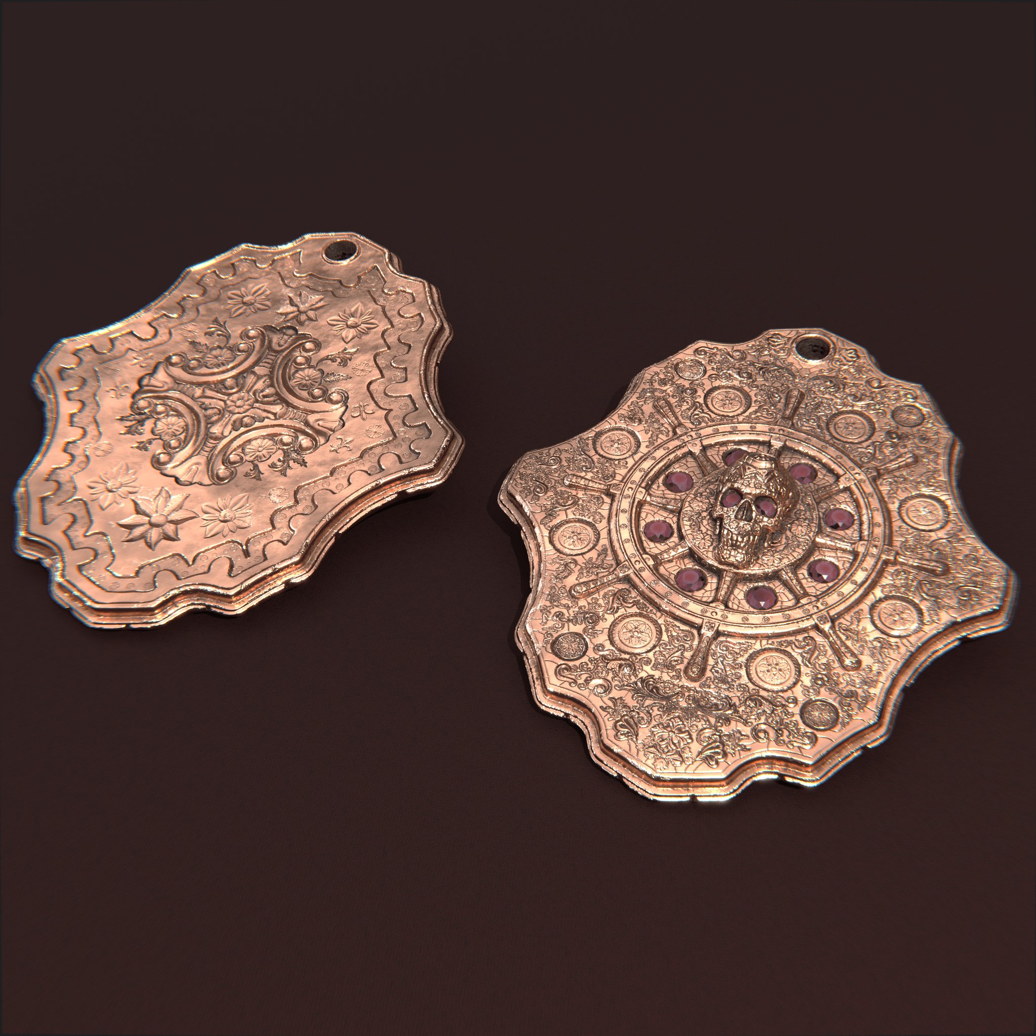 Copper Skull Pendant | FREE Accessories models | BlenderKit