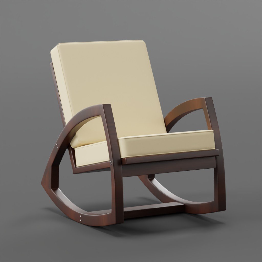 Modern Wooden Rocking Chair | Sitting Chairs models | BlenderKit