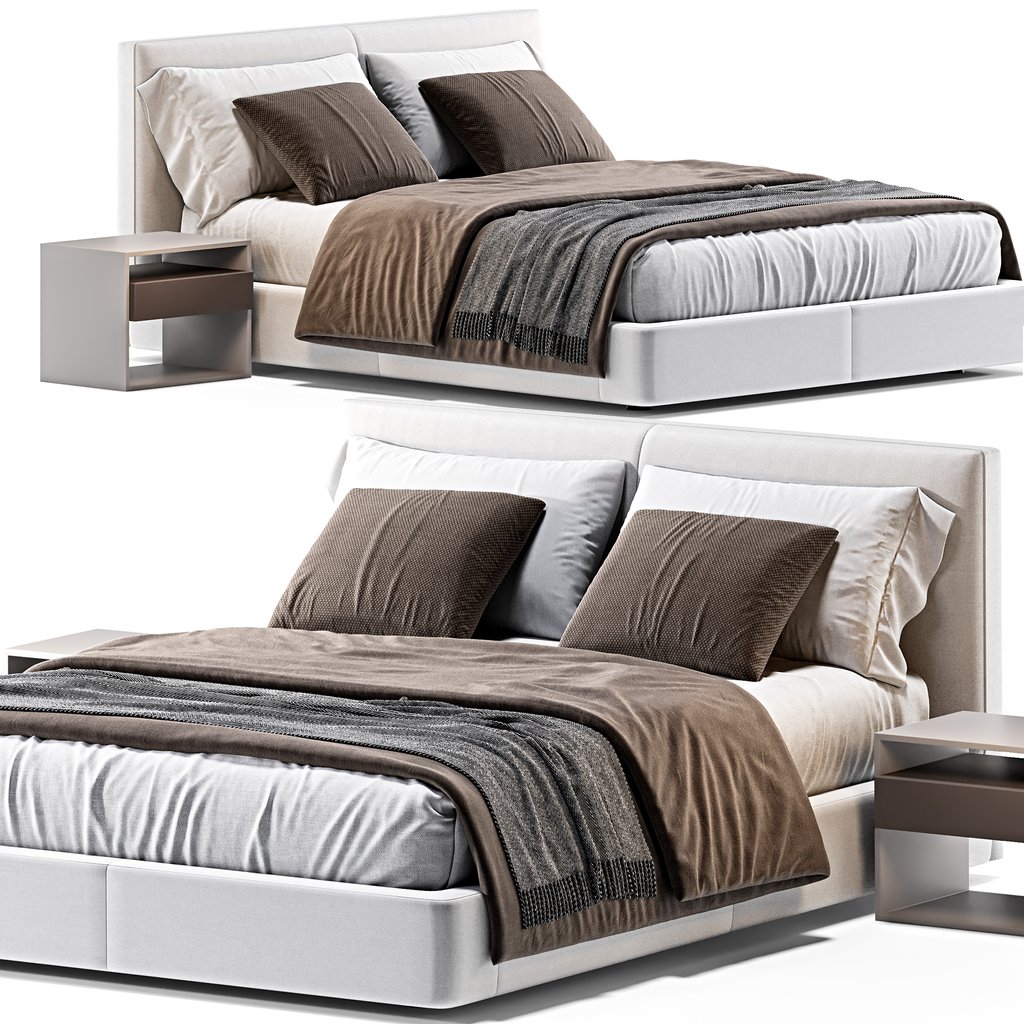 Bed B&B Italia Richard | Beds models | BlenderKit