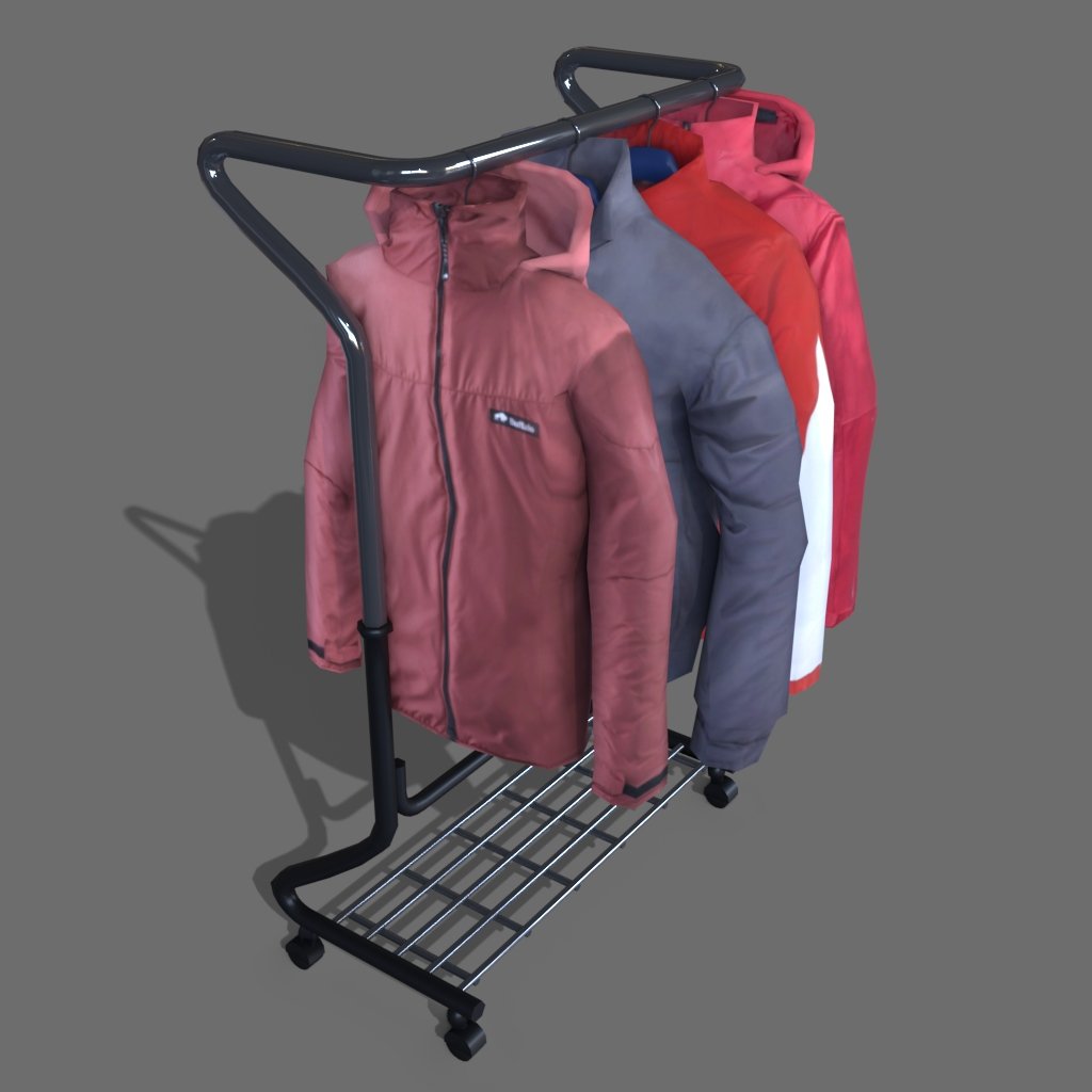 #4 jackets on a hanger | Wardrobes models | BlenderKit