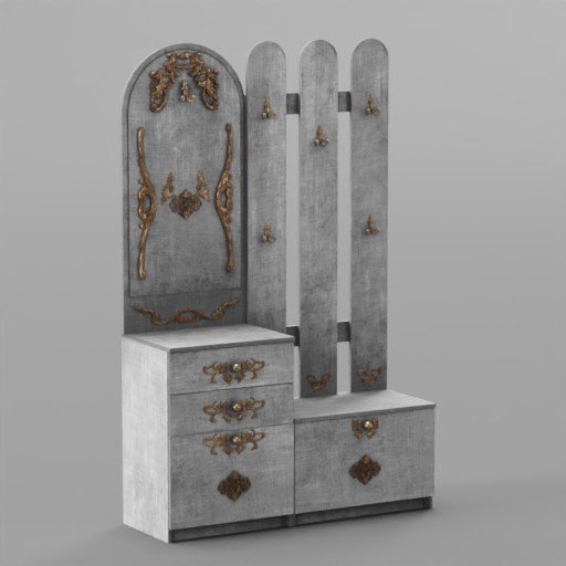 White Ornament Rack | Wardrobes models | BlenderKit