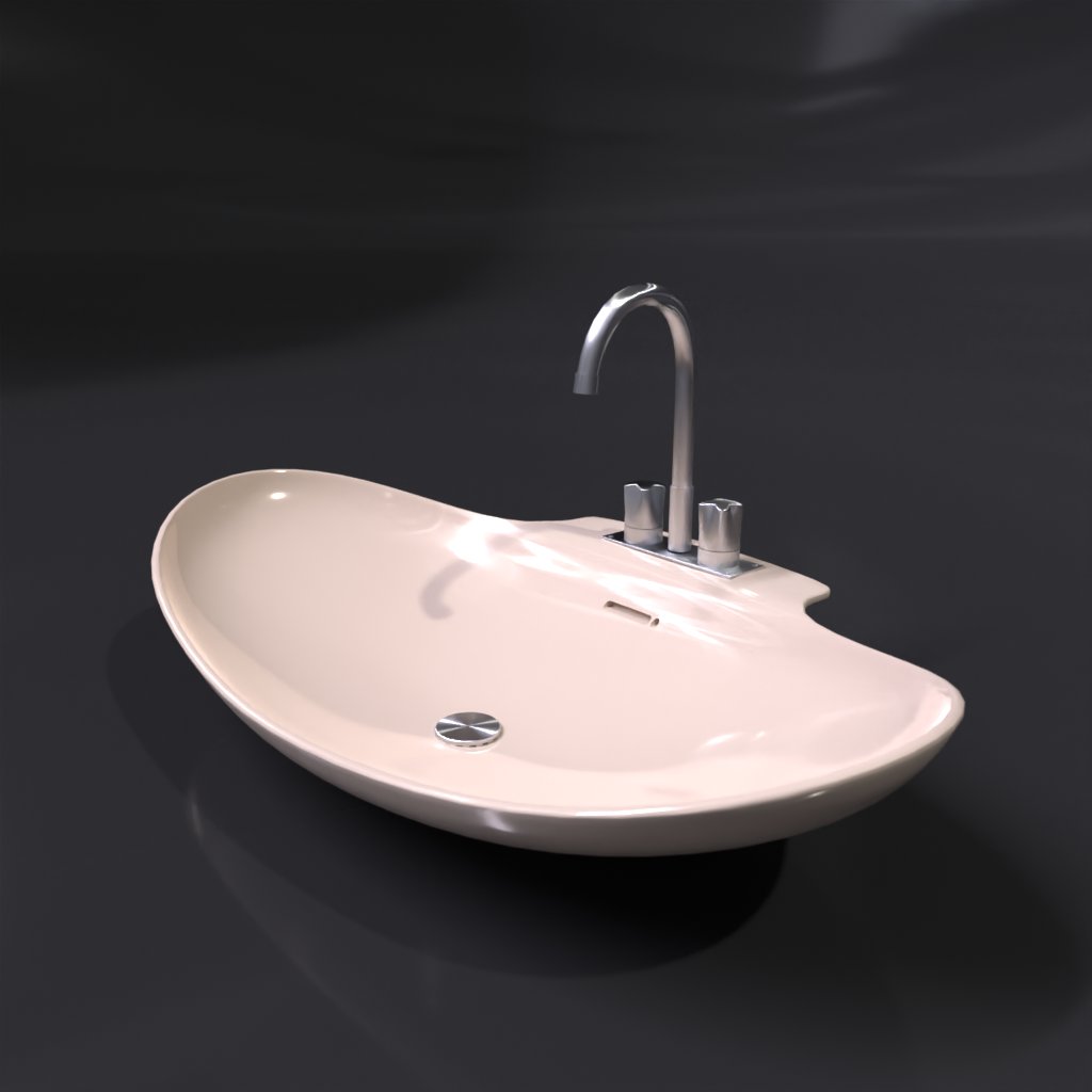 Wooden basin with brushed metal tap | FREE 3D Wash Basin models ...