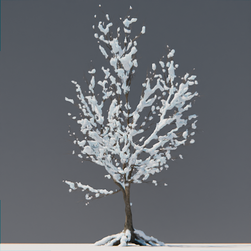 Snow Tree 02 | Trees models | BlenderKit