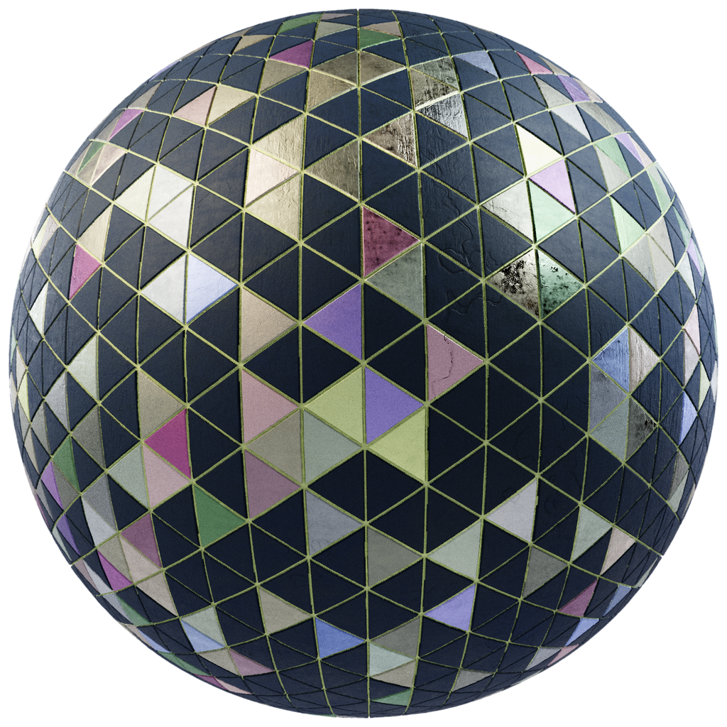 Bblue and salad green triangle pattern | FREE tiles materials | BlenderKit