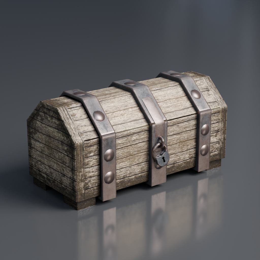 Medieval Wooden & Brass Kist | FREE Containers models | BlenderKit