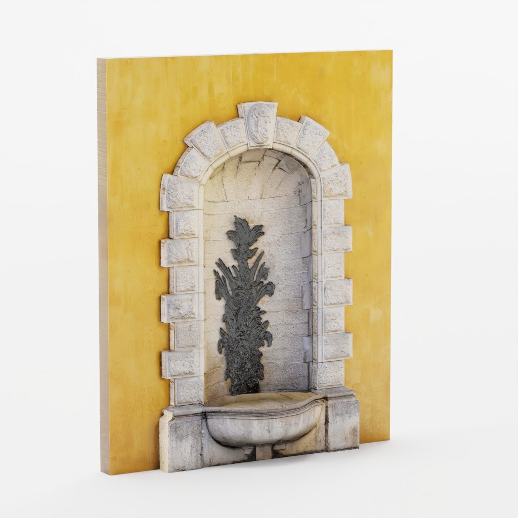 Wall Fountain | Stone Panels models | BlenderKit