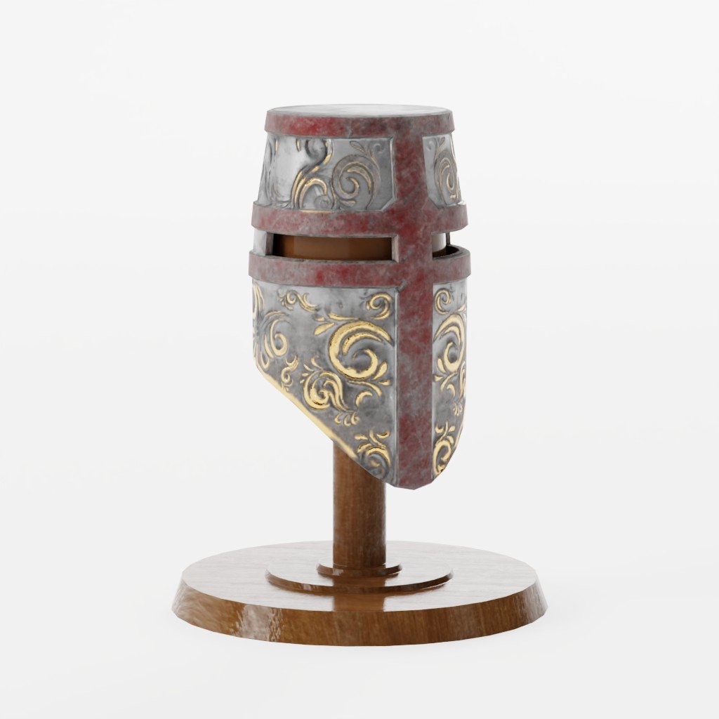 Lowpoly crusader helmet | Historical Weapons models | BlenderKit