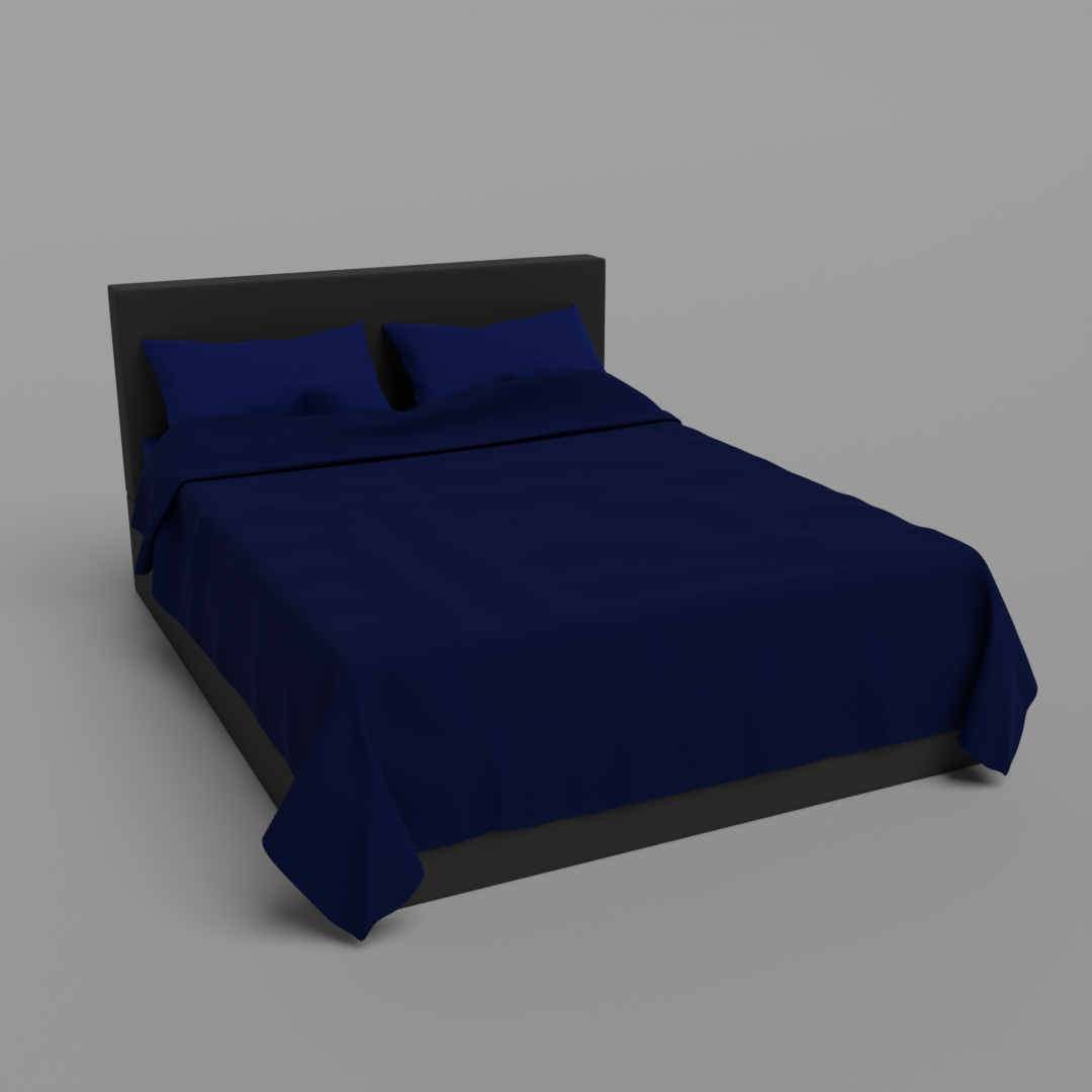 Simple double bed | Beds models | BlenderKit