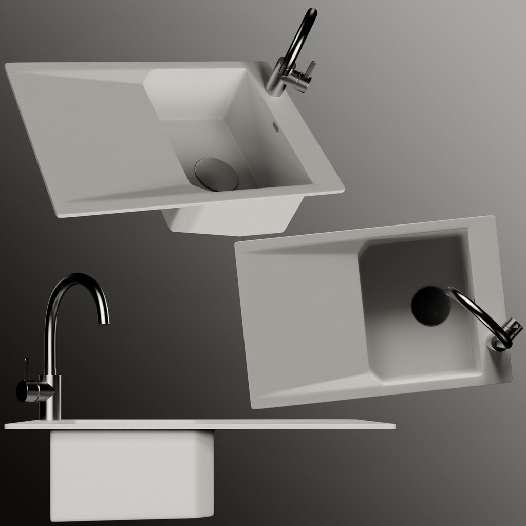 Kitchen sink with faucet | FREE Kitchen Sinks models | BlenderKit